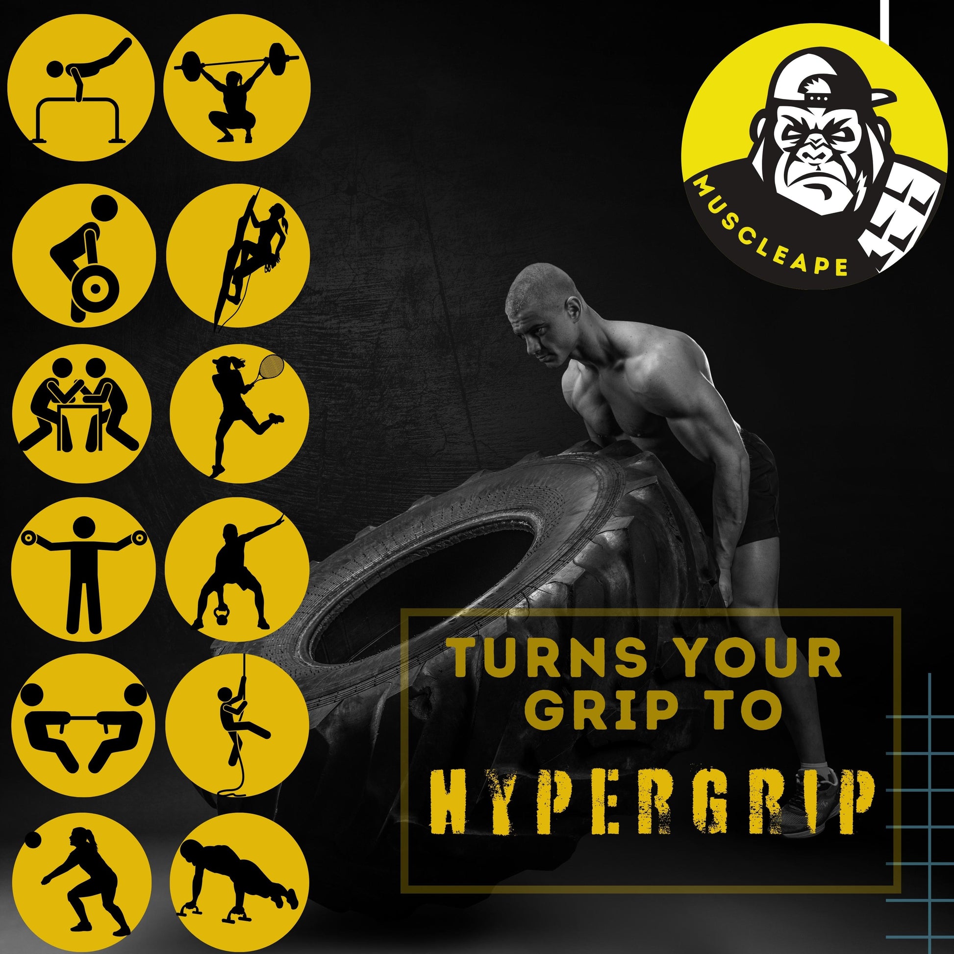 Muscleape Liquid Chalk 200ml. Turn Your Grip To Hypergrip.